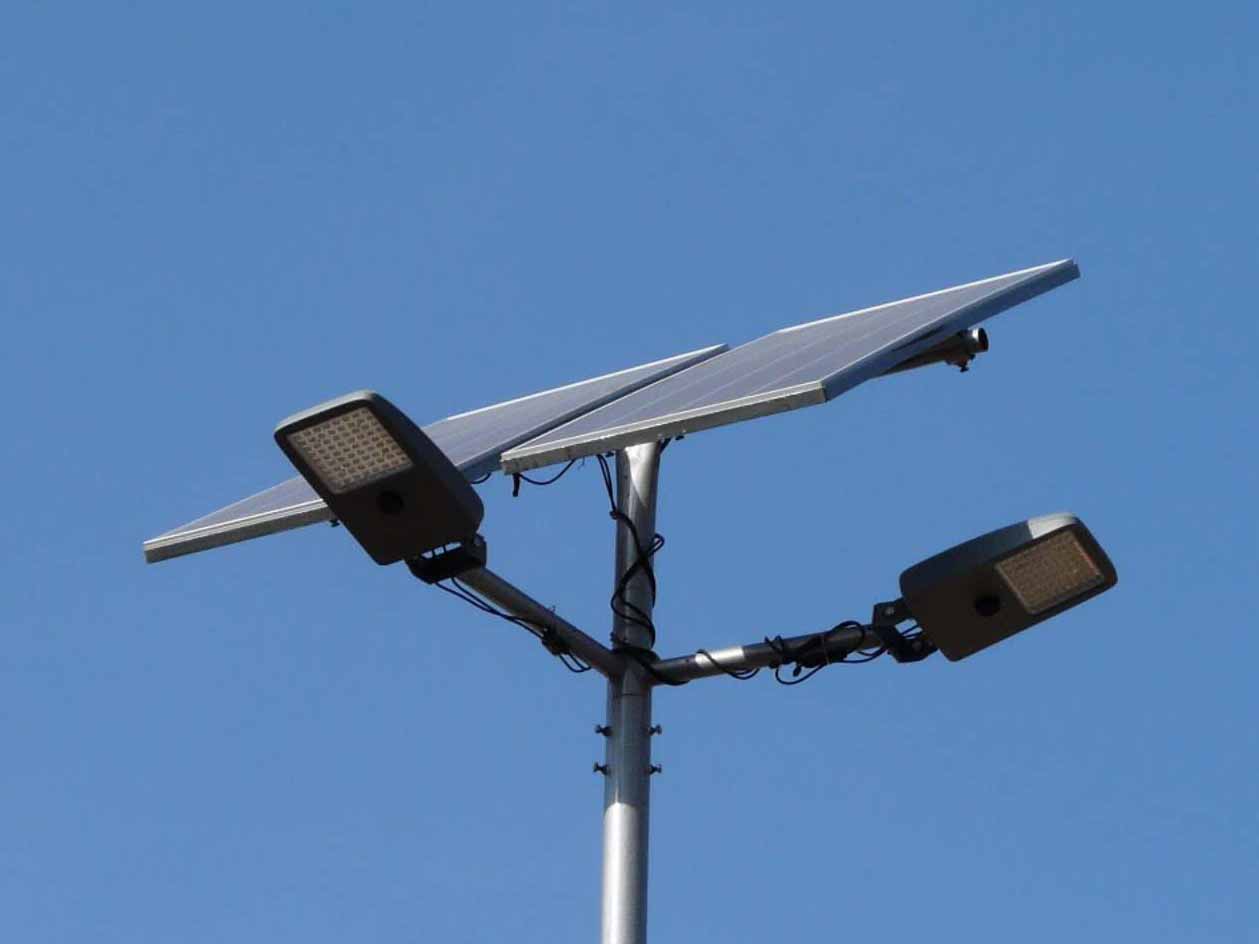 Solar power municipal roadway lighting in Syria